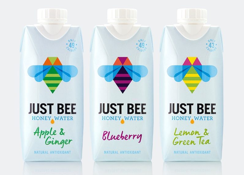 Just Bee honey water buzzing with rebranded color/graphics | 2016-06-17 ...