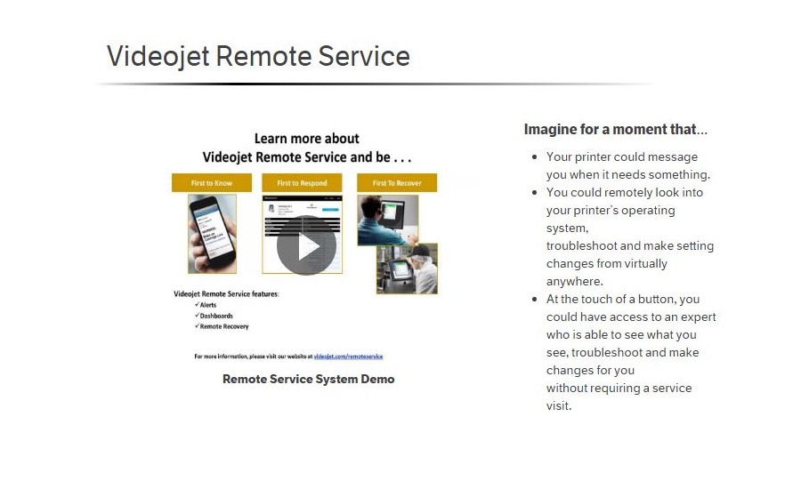 Videojet Remote Service now available for marking and coding | 2017-01 ...